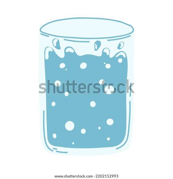 Glass Water Cartoon Flat Style Hand Stock Vector (Royalty Free ...