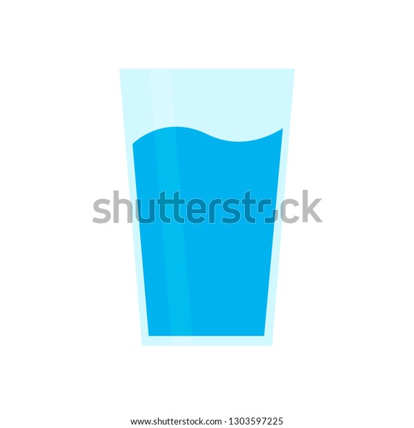 Glass Water Flat Design Isolated On Stock Vector (Royalty Free ...