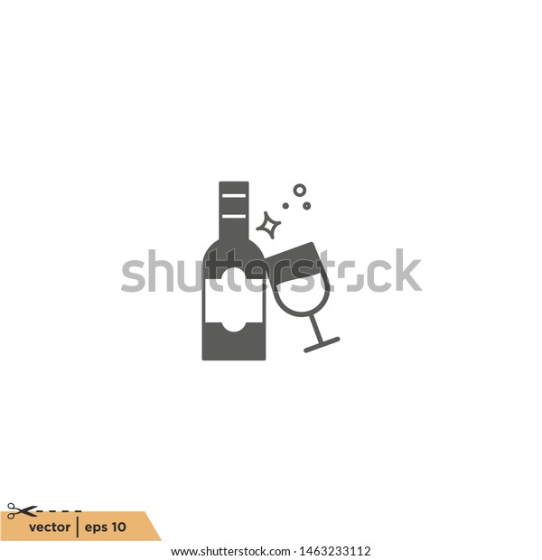 Glass Wine Toast Icon Vector Logo Stock Vector (Royalty Free ...