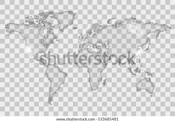 Glass World Map Illustration Stock Vector (Royalty Free) 533685481 ...