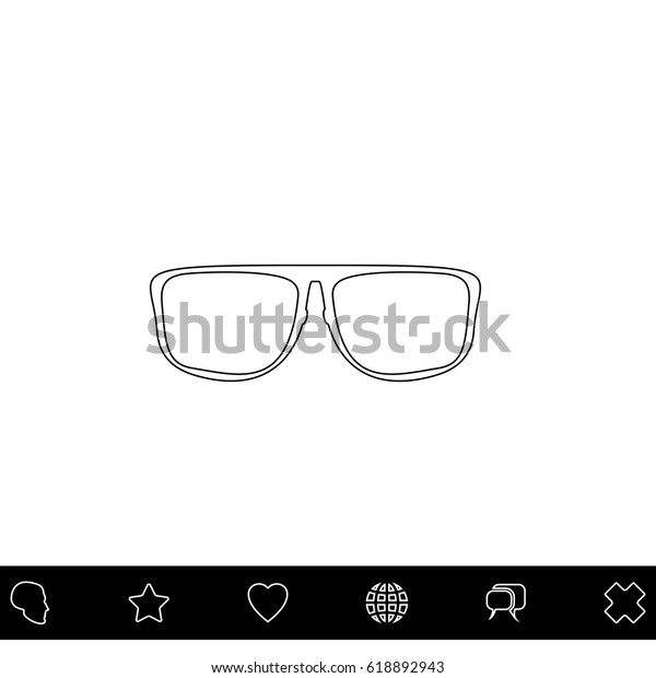 Glasses Black Outline Vector Icon Editable Stock Vector (Royalty Free ...
