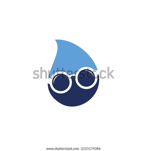 Glasses Drop Shape Concept Logo Design Stock Vector (Royalty Free ...