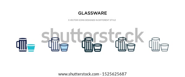 Glassware Icon Different Style Vector Illustration: เวกเตอร์สต็อก (ปลอด ...