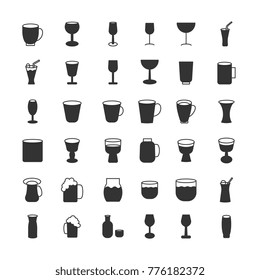 Glassware Icons Set Stock Vector (Royalty Free) 776182372 | Shutterstock