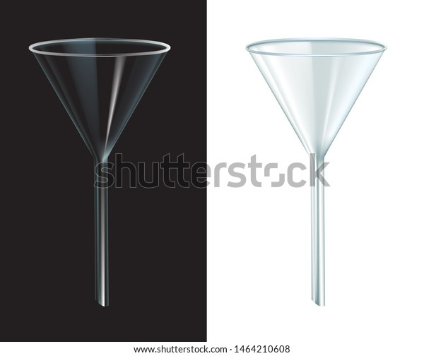 Glassware Transparent Laboratory Funnel Vector Realistic Stock Vector ...