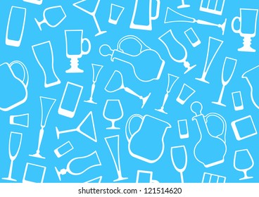Glasswares Background Stock Vector (Royalty Free) 121514620 | Shutterstock