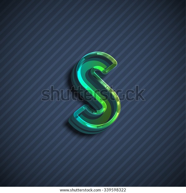 Glassy Letter Realistic Vector Stock Vector (Royalty Free) 339598322 ...
