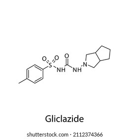 Gliclazide Molecular Structure Flat Skeletal Chemical Stock Vector ...