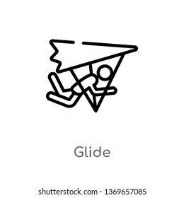 Glide Glyph Icon Vector On White: vector de stock (libre de regalías ...