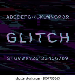 Glitch Alphabet Font Damaged Type Letters Stock Vector (Royalty Free ...