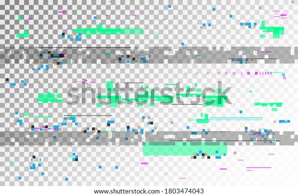 Glitch Digital Distortion On Transparent Background Stock Vector ...