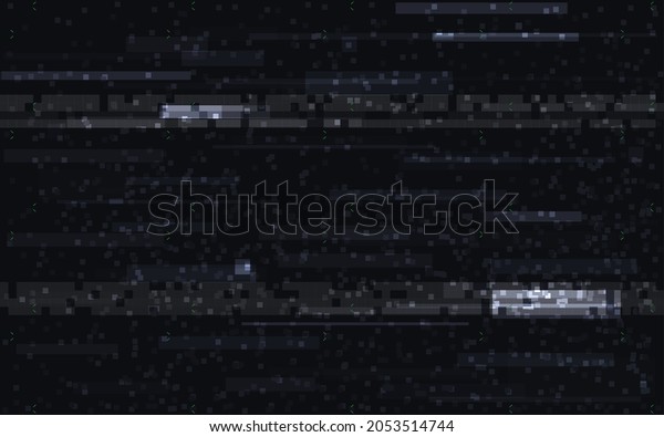 Glitch Digital Video Distortion Horizontal Template Stock Vector ...