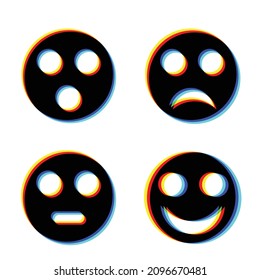 Glitch Distorted Geometric Shape Blurred Emoji Stock Vector (Royalty ...