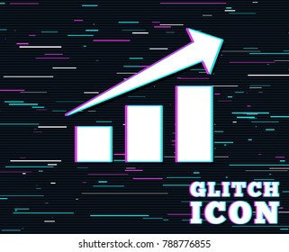 Glitch Effect Chart Arrow Sign Icon: vetor stock (livre de direitos ...