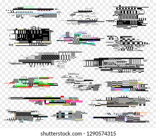 Glitch Elements Realistic Style Design Screen Stock Vector (Royalty ...