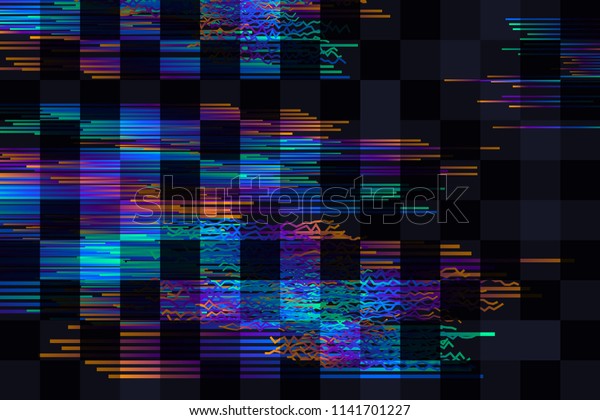 Glitch Retro Pattern Cover Design Glitch Stock Vector (Royalty Free ...