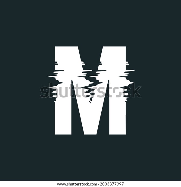 Glitch Still Letter M Vector Symbol Stock Vector (Royalty Free) 2003377997