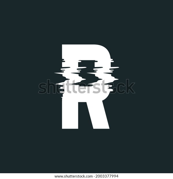 Glitch Still Letter R Vector Symbol Stock Vector (Royalty Free ...