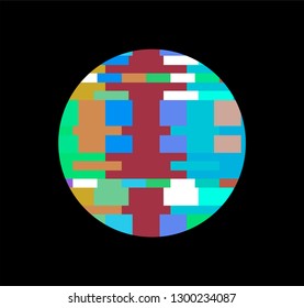 Glitched Circle On Dark Background Design Stock Vector (Royalty Free ...