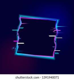 Glitched Square Backgroung Design Template Banner Stock Vector (Royalty ...