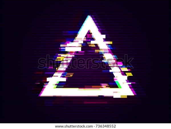 Glitched Triangle Frame Design Distorted Glitch Stock Vector (Royalty ...