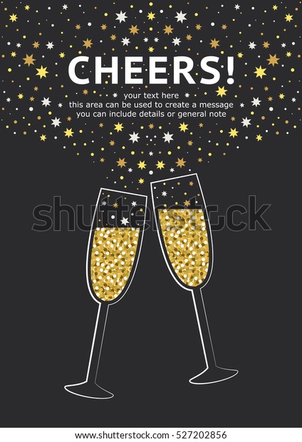 Glitter Champagne Card Space Text Vector Stock Vector (Royalty Free ...