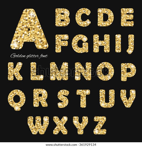 Glitter Gold Font: เวกเตอร์สต็อก (ปลอดค่าลิขสิทธิ์) 361929134 ...