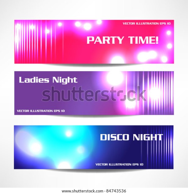 Glitter Party Time Banner Stock Vector (Royalty Free) 84743536 ...