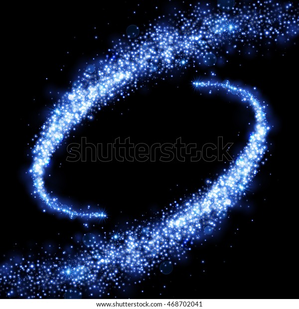 Glittering Glowing Blue Light Trails Spinning Stock Vector (Royalty ...