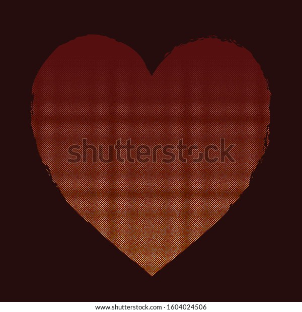 Glittering Red Heart Shape Isolated On Stock Vector (Royalty Free ...