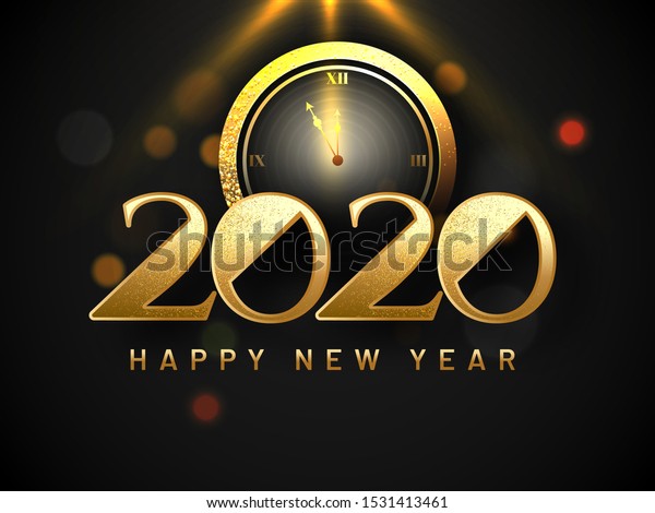 Glittering Text 2020 Clock Illustration On Stock Vector (Royalty Free ...