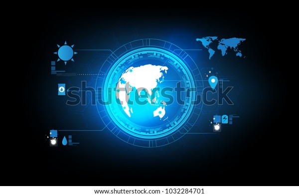 Global Blue Map Icon Blue Black Stock Vector (Royalty Free) 1032284701 ...