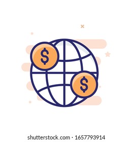 International Transfer Icon Payment Icon Flat Stock Vector (Royalty ...