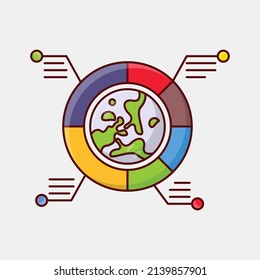 Global Chart Vector Illustration On Transparent Stock Vector (Royalty ...