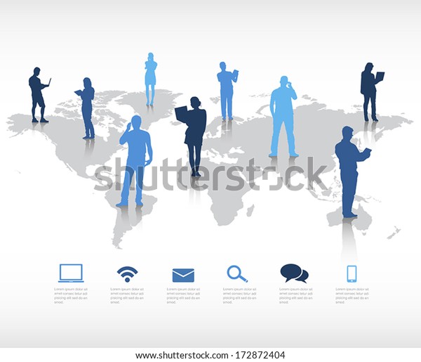 Global Communication Vector Stock Vector (Royalty Free) 172872404 ...