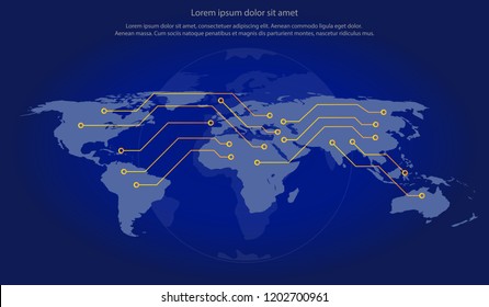 Global Connection World Map Design Concept Stock Vector (Royalty Free ...