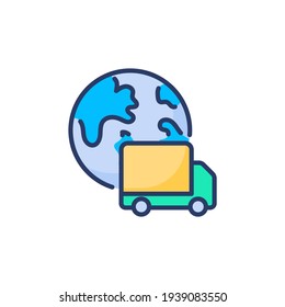 Global Delivery Icon Vector Logotype Stock Vector (Royalty Free ...