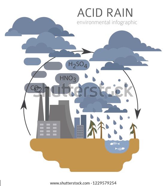 Global Environmental Problems Acid Rain Infographic Stock Vector ...
