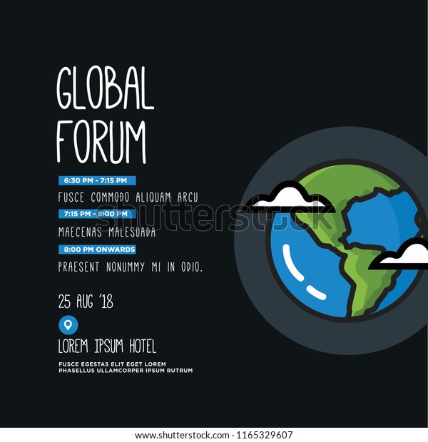 Global Forum Invitation Design Date Venue Stock Vector (Royalty Free ...