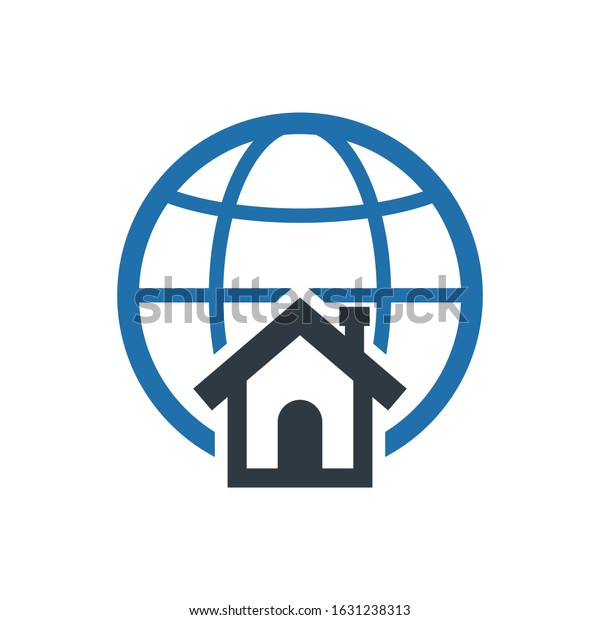 Global Home Vector Icon Blue Gray Stock Vector (Royalty Free ...
