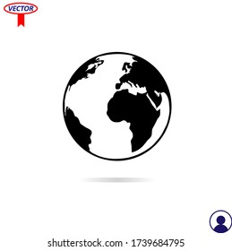 Vector de icono global, mundo, signo: vector de stock (libre de ...