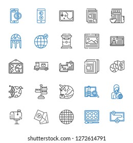 Global Icons Set Collection Global Map Stock Vector (Royalty Free ...