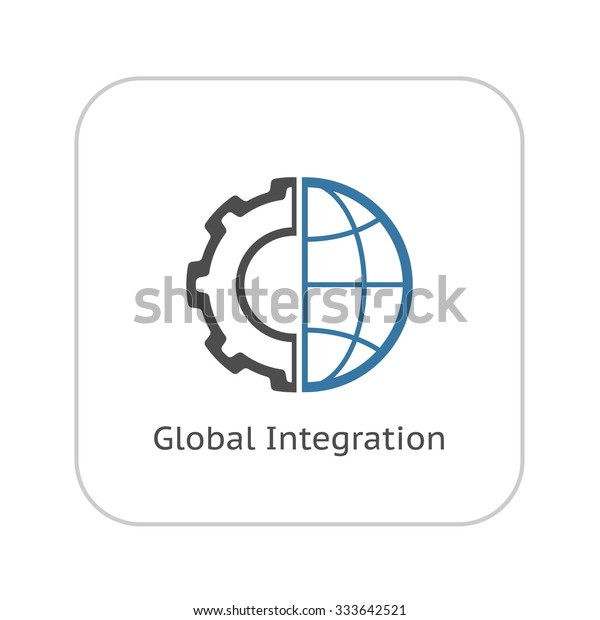 Global Integration Icon Flat Design Business Stock Vector (Royalty Free ...