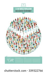 Global Internet Usage Statistic Demographics Pie Stock Vector (Royalty ...