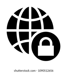 Global Lock Vector Glyphs Icon Stock Vector (Royalty Free) 1090512656 ...