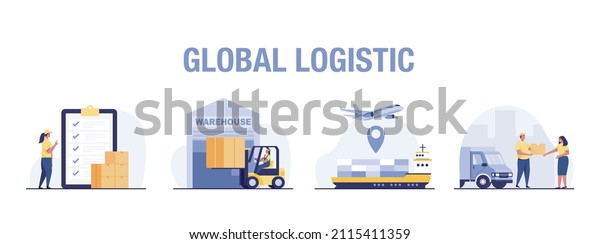Global Logistics Concept Freight Forwarder Airline Stock Vector ...