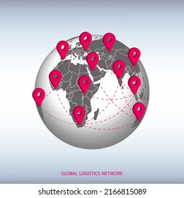 Global Logistics Network Map Global Logistics Stock Vector (Royalty ...