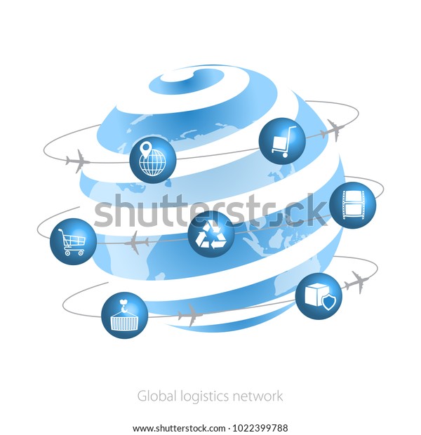 Global Logistics Network Planet Earth Logistics Stock Vector (Royalty ...
