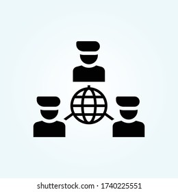 Global Management Vector Solid Style Illustration Stock Vector (Royalty ...