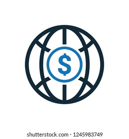 Global Money Icon Stock Vector (Royalty Free) 1245983749 | Shutterstock